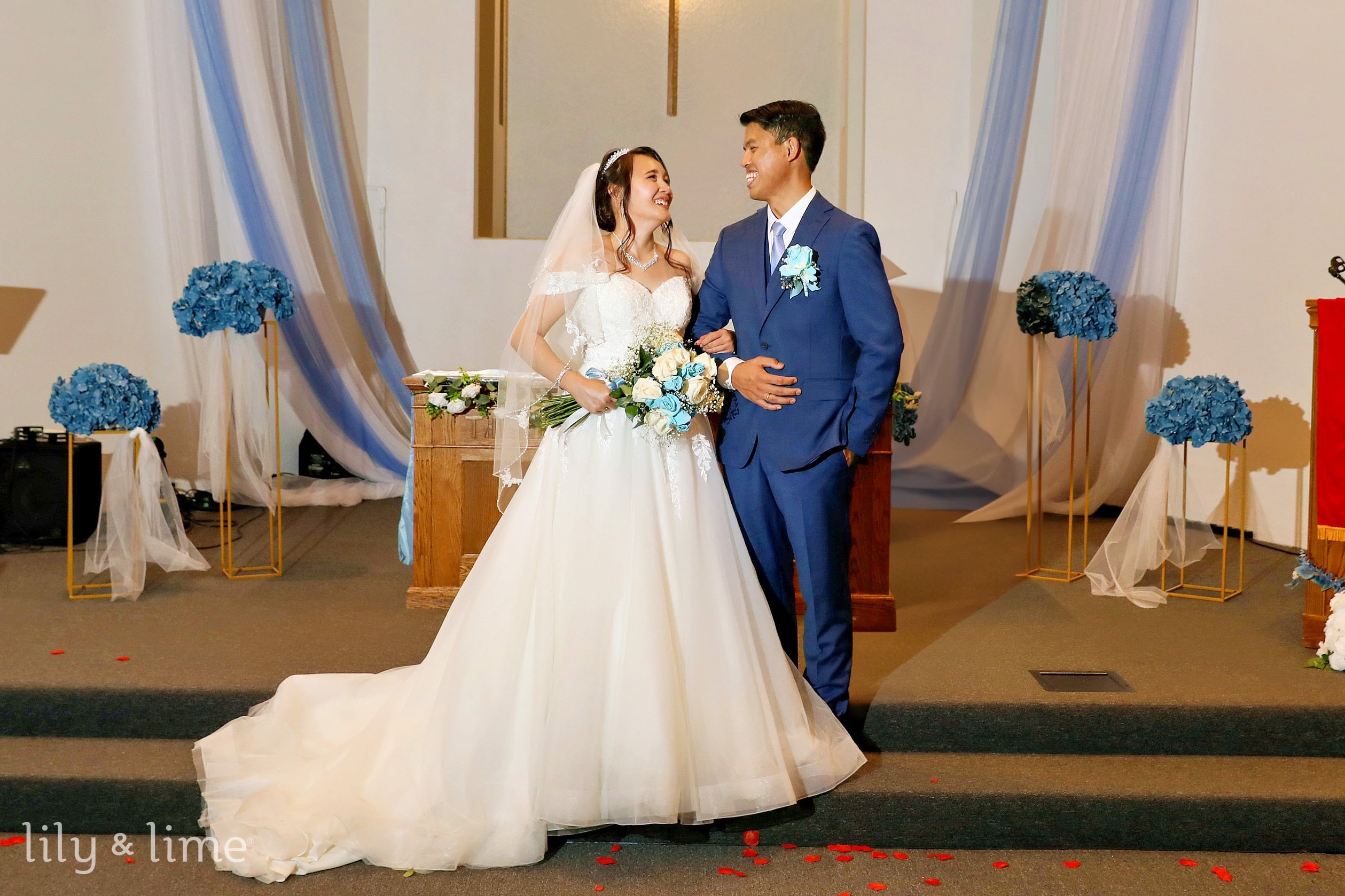 Rocela & Gerald's Chic White and Blue Wedding at Praise Community ...